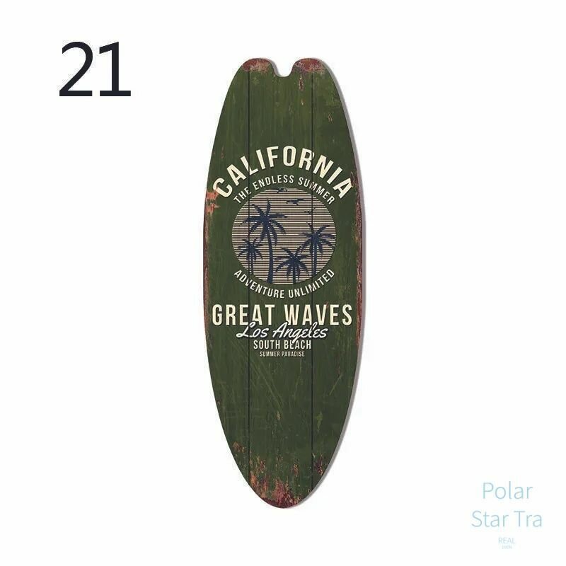 Деревянная доска для серфинга, внутренняя настенная подвеска, повседневное украшение для летнего отдыха, ретро-стиль, 45 * 16 * 0,5 см