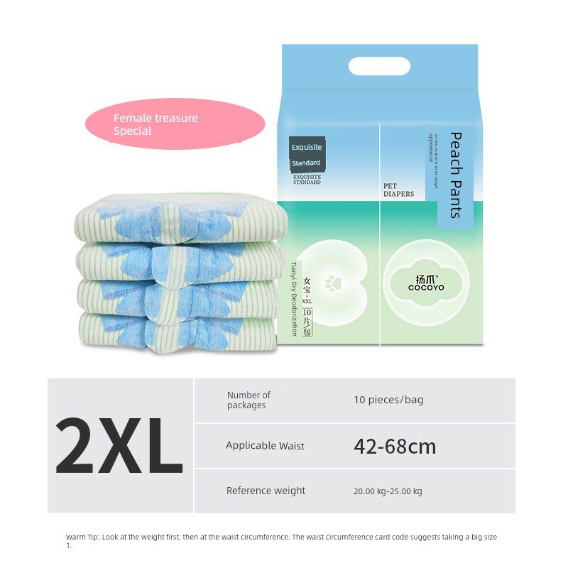 Кокойо Подгузники для Собак Женского Пола XXL Размер для Веса 12-25 кг (24-50 фунтов), Упаковка 1 шт.