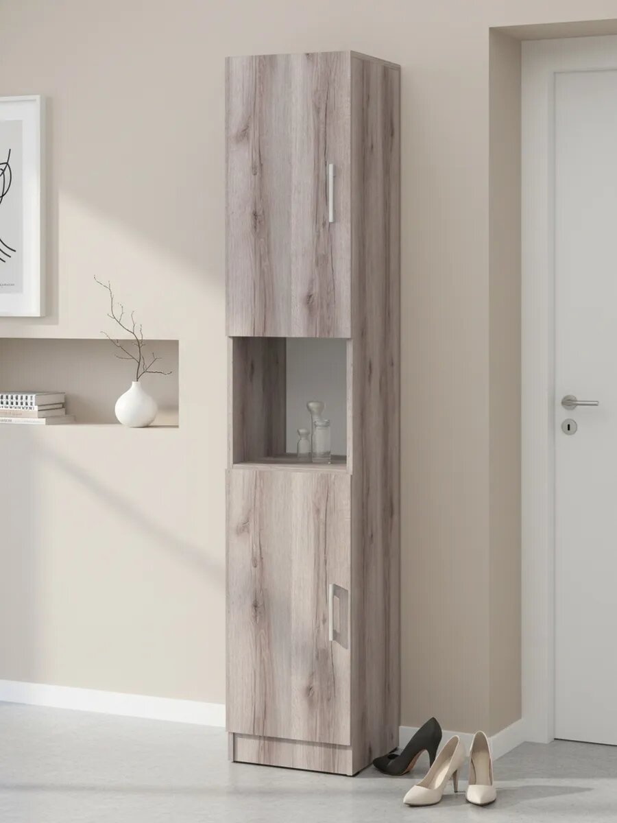 Деревянный шкаф пенал FRESTER с полками в спальню прихожую одежды, от производителя