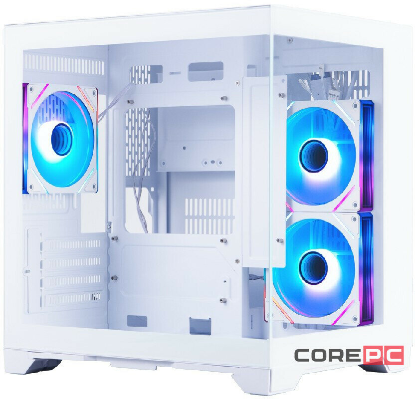 Компьютерный корпус 1STPLAYER MEGAVIEW MV5-TP ARGB White (MV5-TP-WH-2FC7R-W-1FC7-W)