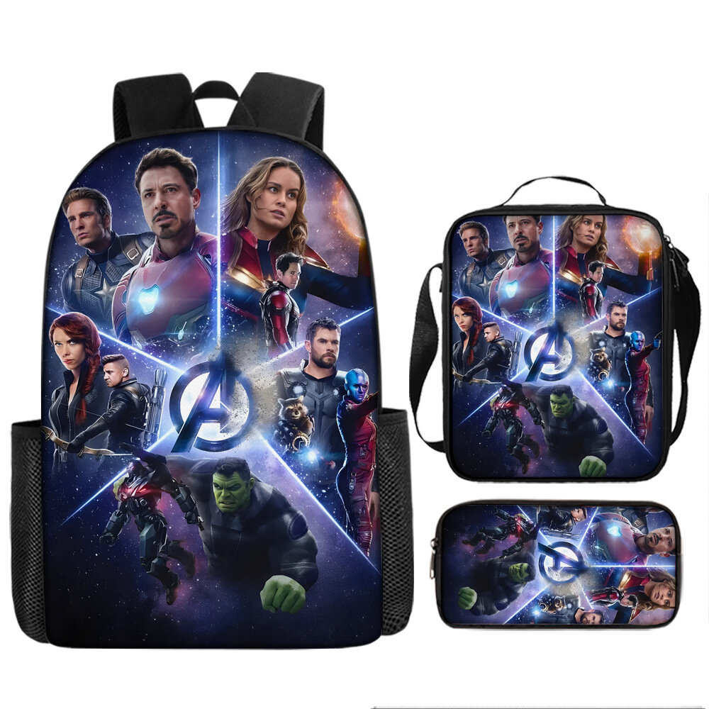 Трансграничный бестселлер: рюкзак «Мстители», набор школьных сумок из трех предметов для учащихся начальной и средней школы, рюкзак с цифровой 3D-раскраской