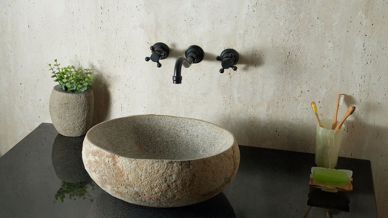 Белая раковина из речного камня гранита Piedra M297 00508411297