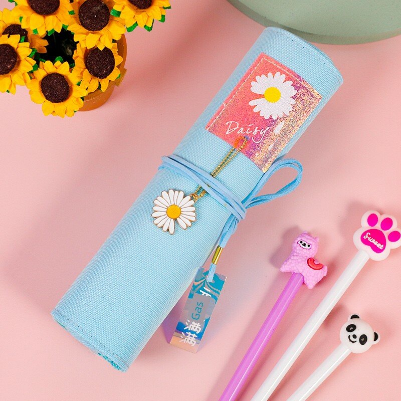 Пенал Sakura, многофункциональная складная сумка для карандашей, большая вместимость, креативная холщовая сумка для
