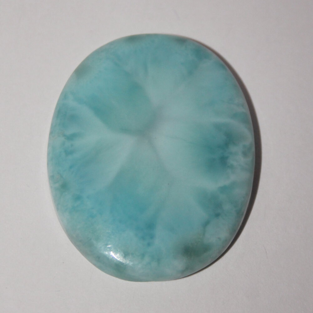 Кабошон Ларимар, ювелирная вставка, 41х32х4 мм, Доминикана "True Stones"