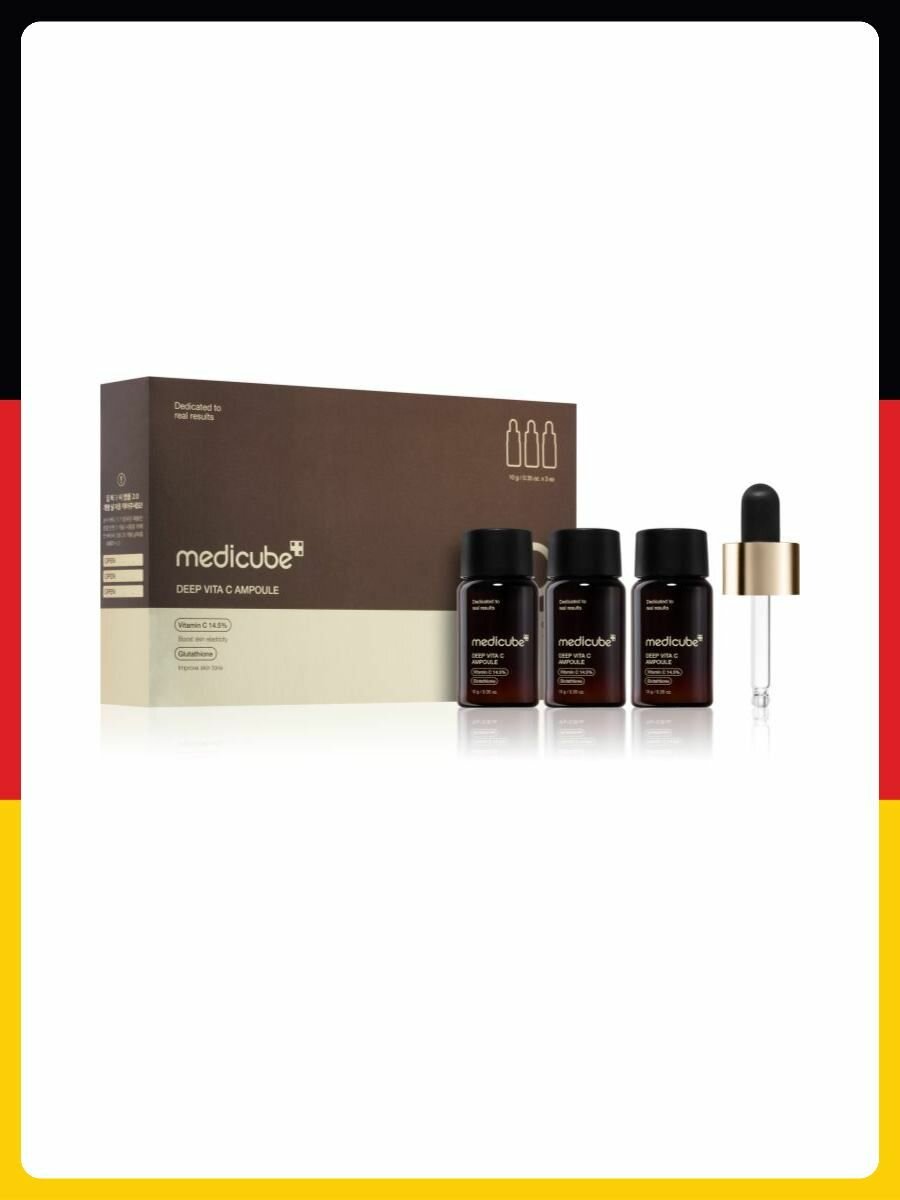Сыворотка для ухода за кожей Medicube Deep Vita C Ampoule 2.0. Ampoule to even out skin tone, 3х10 г