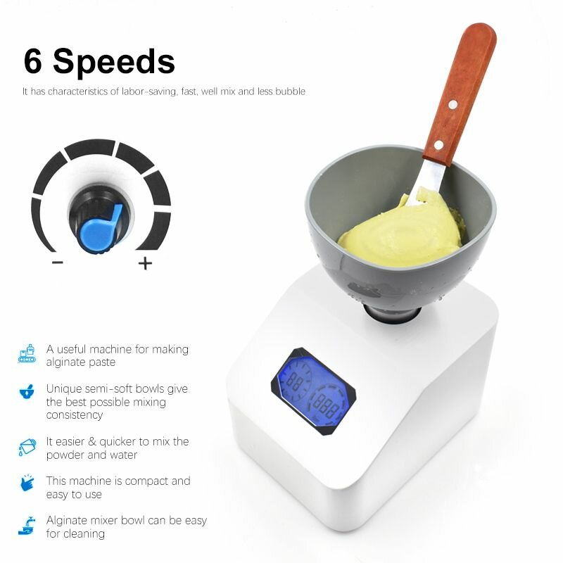 Стоматологический альгинатный миксер, 100-700 мл, для оттискного материала, миксер для измельчения гипса, 300 об/мин Блендер для гипса