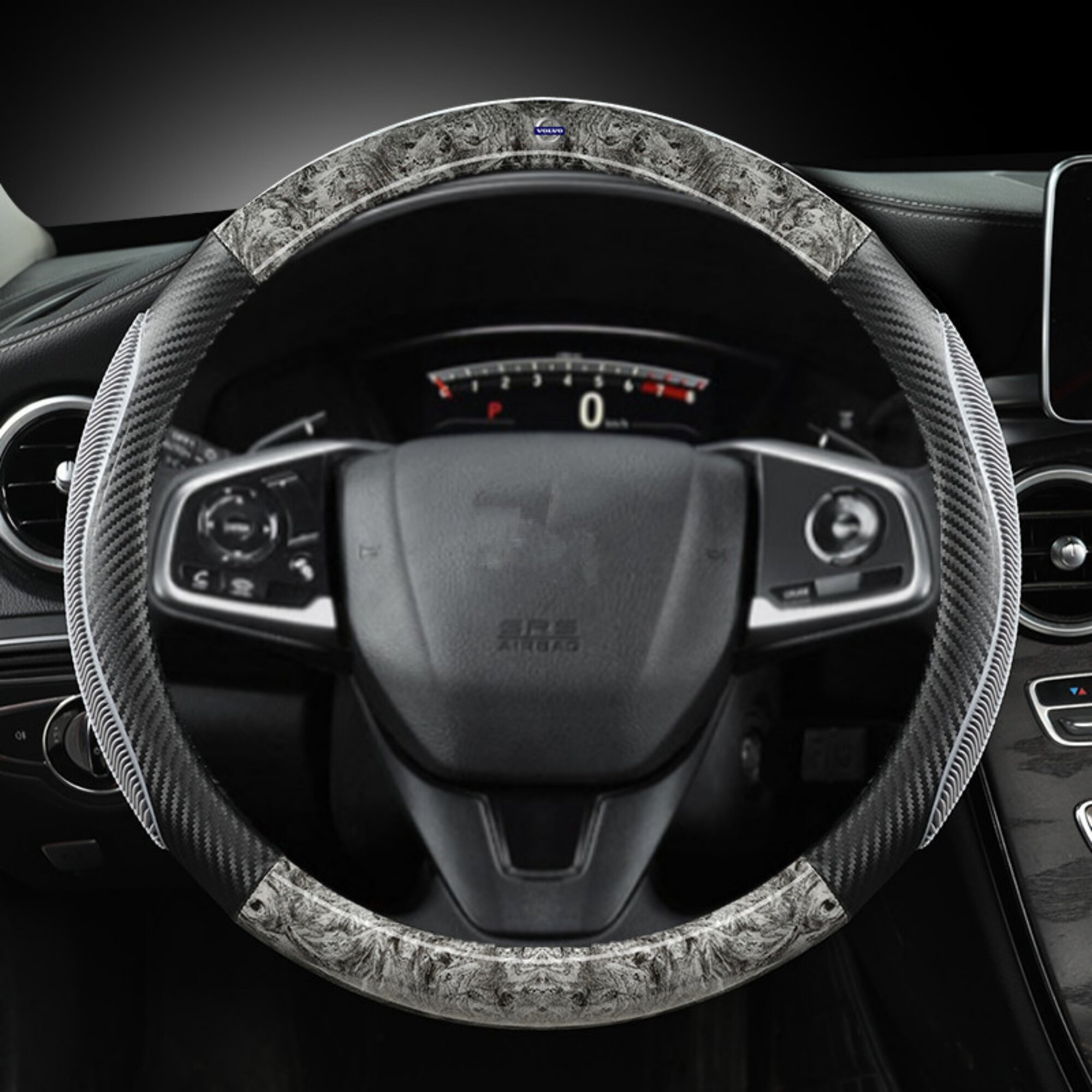 Чехол на руль автомобиля подходит для чехла на руль Volvo диаметром 37-38 см, серый