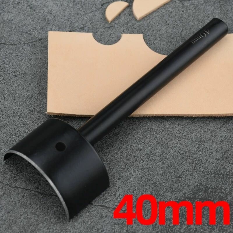 Торцеватель для кожи, высокоуглеродистая сталь, черный, 40мм, 1шт