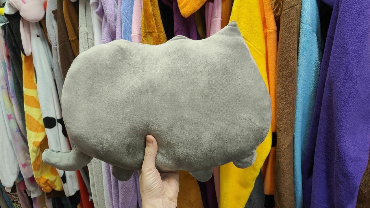 Игрушка Подушка Серый Кот Пушин 40*30 см большой / Pusheen Cat