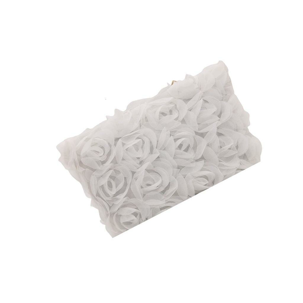 Модный клатч sweet rose flower с изысканным портативным плиссированным клатчем-белый