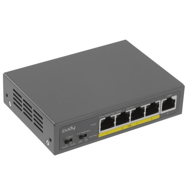 CUDY 5-Port Gigabit PoE+ Switch (4UTP 1000Mbps PoE + Uplink)