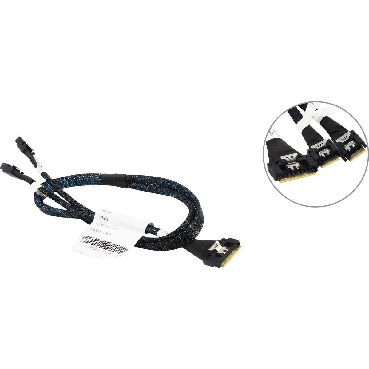 LuxTech Кабель SFF-8654 (x8)->2xSFF-8654