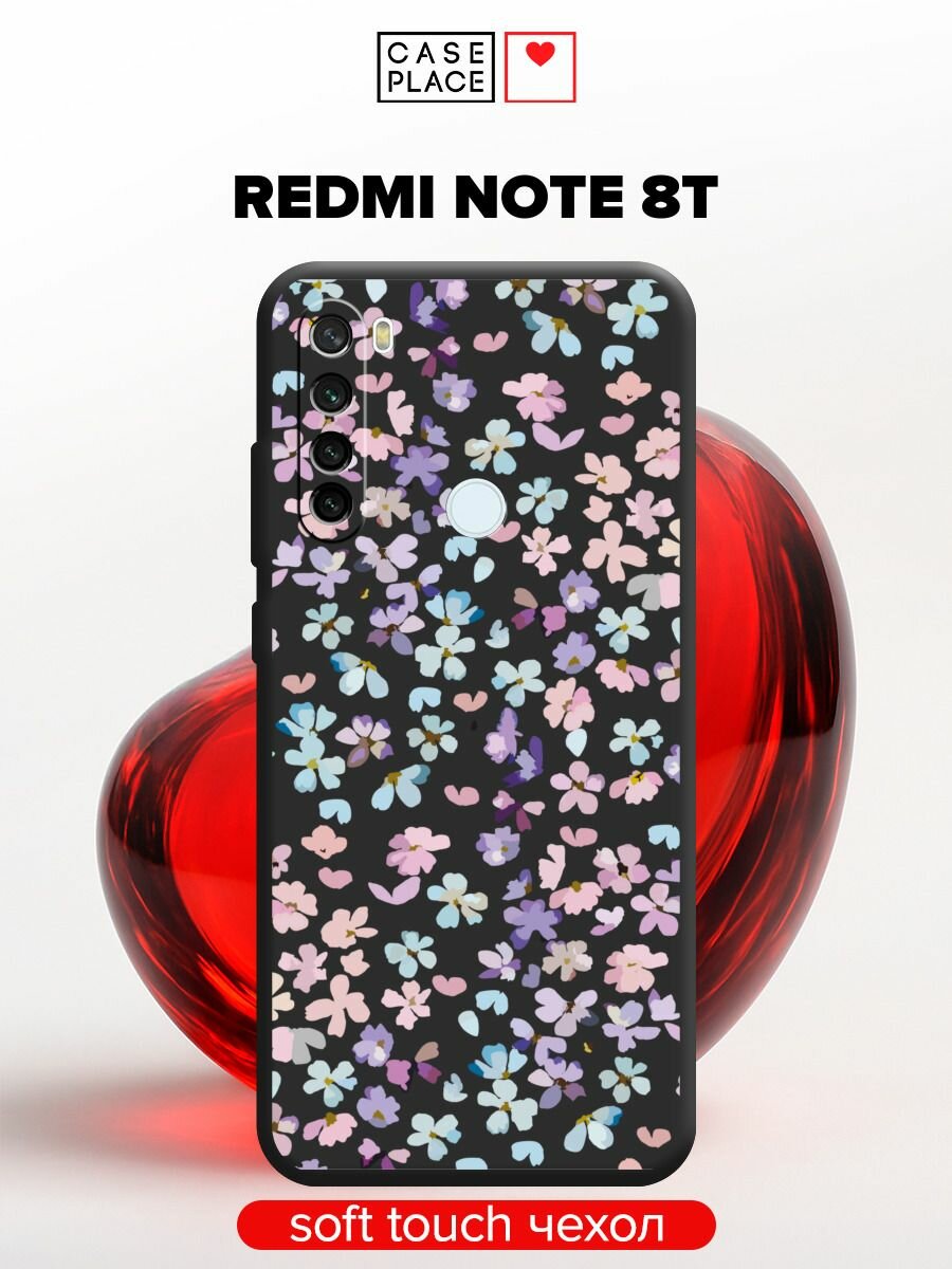 Чехол на Xiaomi Redmi Note 8T / Сяоми Редми Нот 8T с принтом "Россыпь пастельных цветов"