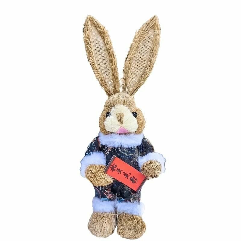 Украшение Из Соломенного Кролика На Китайский Новый Год 2024-Fortune Rabbit Man