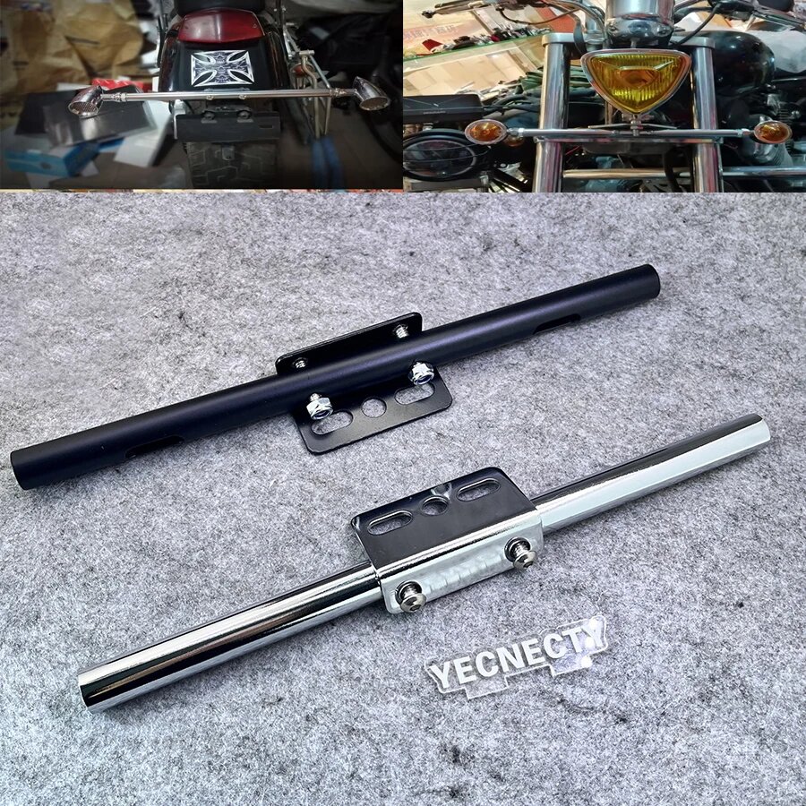 Универсальный кронштейн для поворотников мотоциклов Cafe Racer Harley Honda Yamaha Suzuki, стальной передний и задний Противотуманные фары