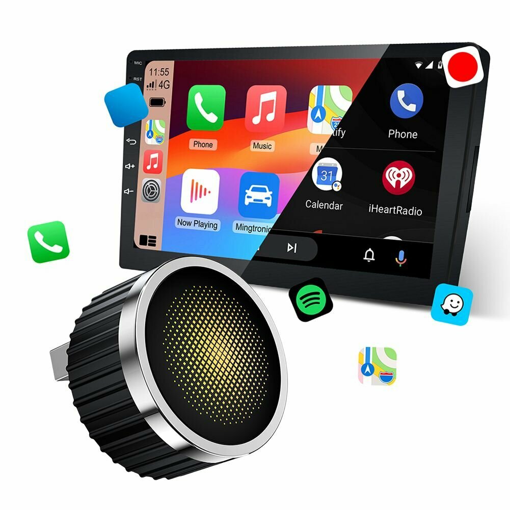 Адаптер для магнитолы Q1AZ - беспроводной CarPlay и Android Auto, для iPhone и Android через Bluetooth 5.0, USB 5В