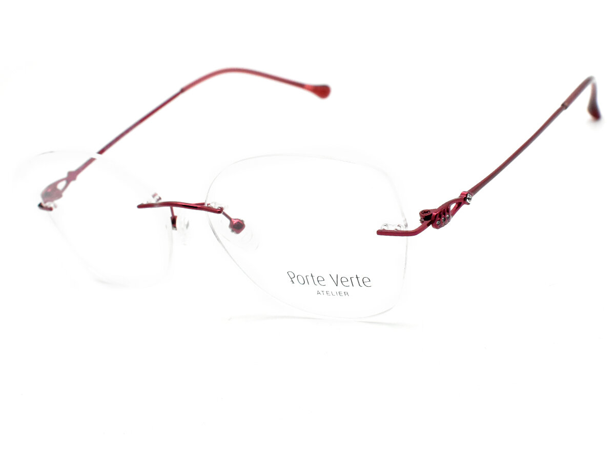 Оправа для очков Porte Verte PV17-169 38 пол Женский форма оправы Круглая цвет оправы Красный-Бордовый