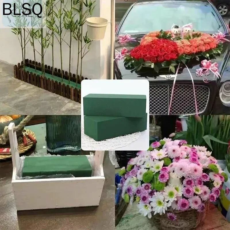 Флористическая губка 22.5x10.5x7.5 см — для крепления живых и сухих композиций, набор флористических материалов — фото 1