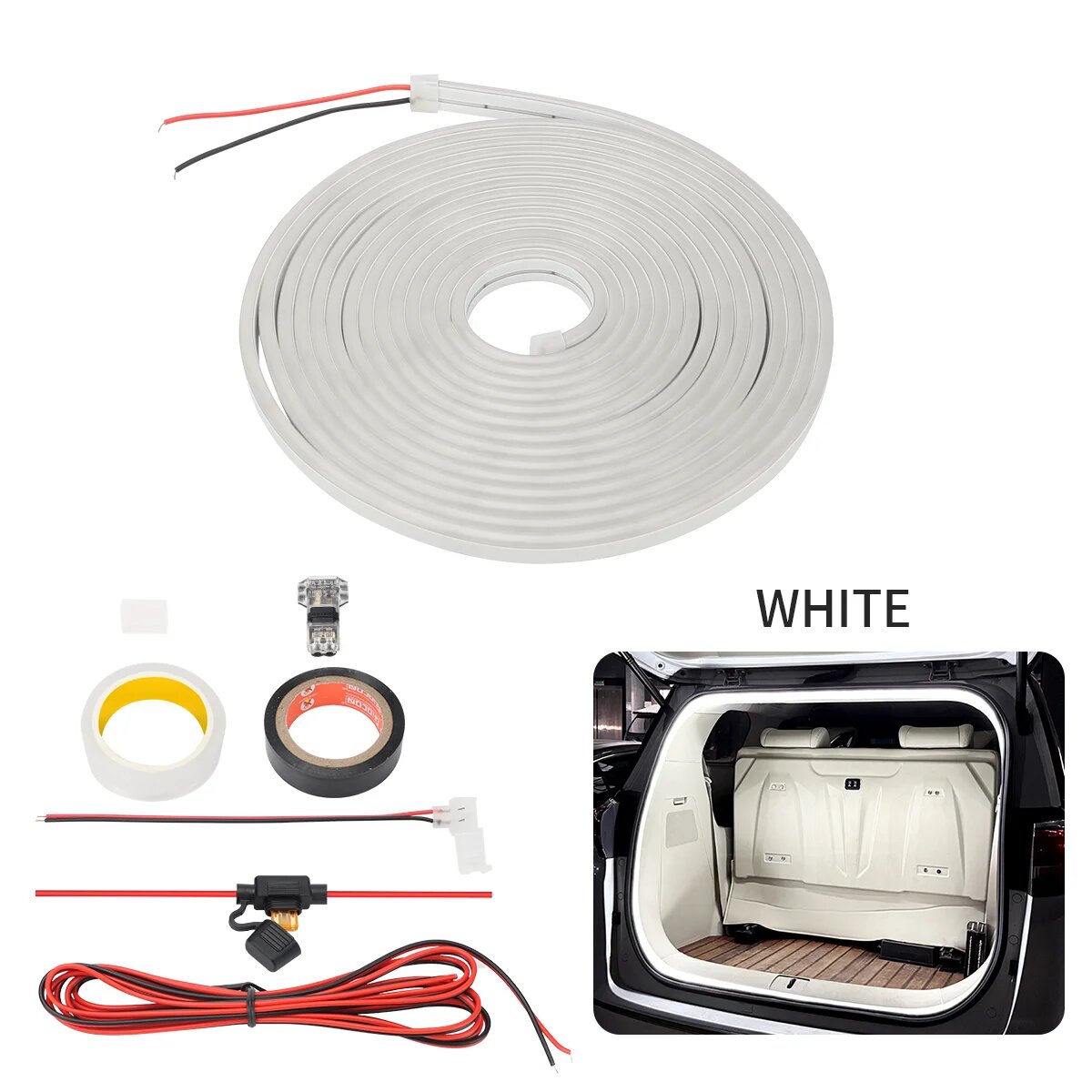 5 м светодиодные полосы для заднего багажника, декоративная лампа для интерьера багажника, полоса для автоматического универс.