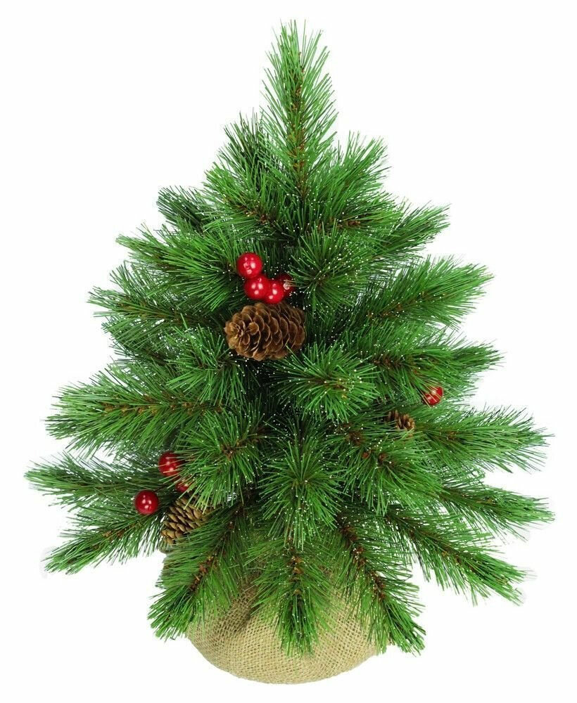 Настольная елка Тиффани 45 см с ягодами и шишками, леска, BEATREES 1020645