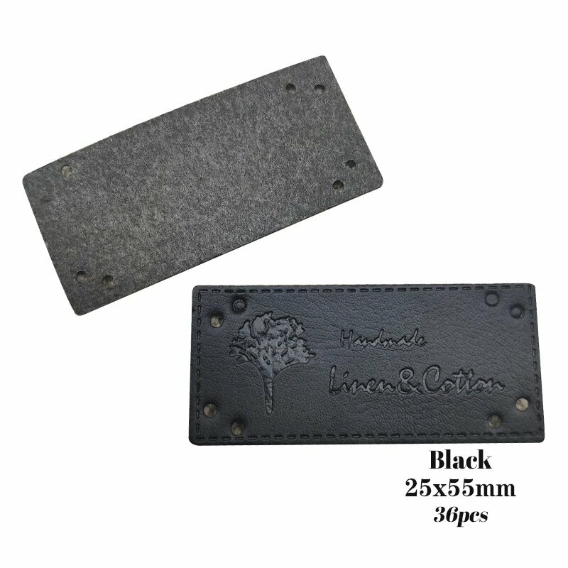 Кожаные этикетки OPALUS 48 штук Черный, Black labels 36pcs