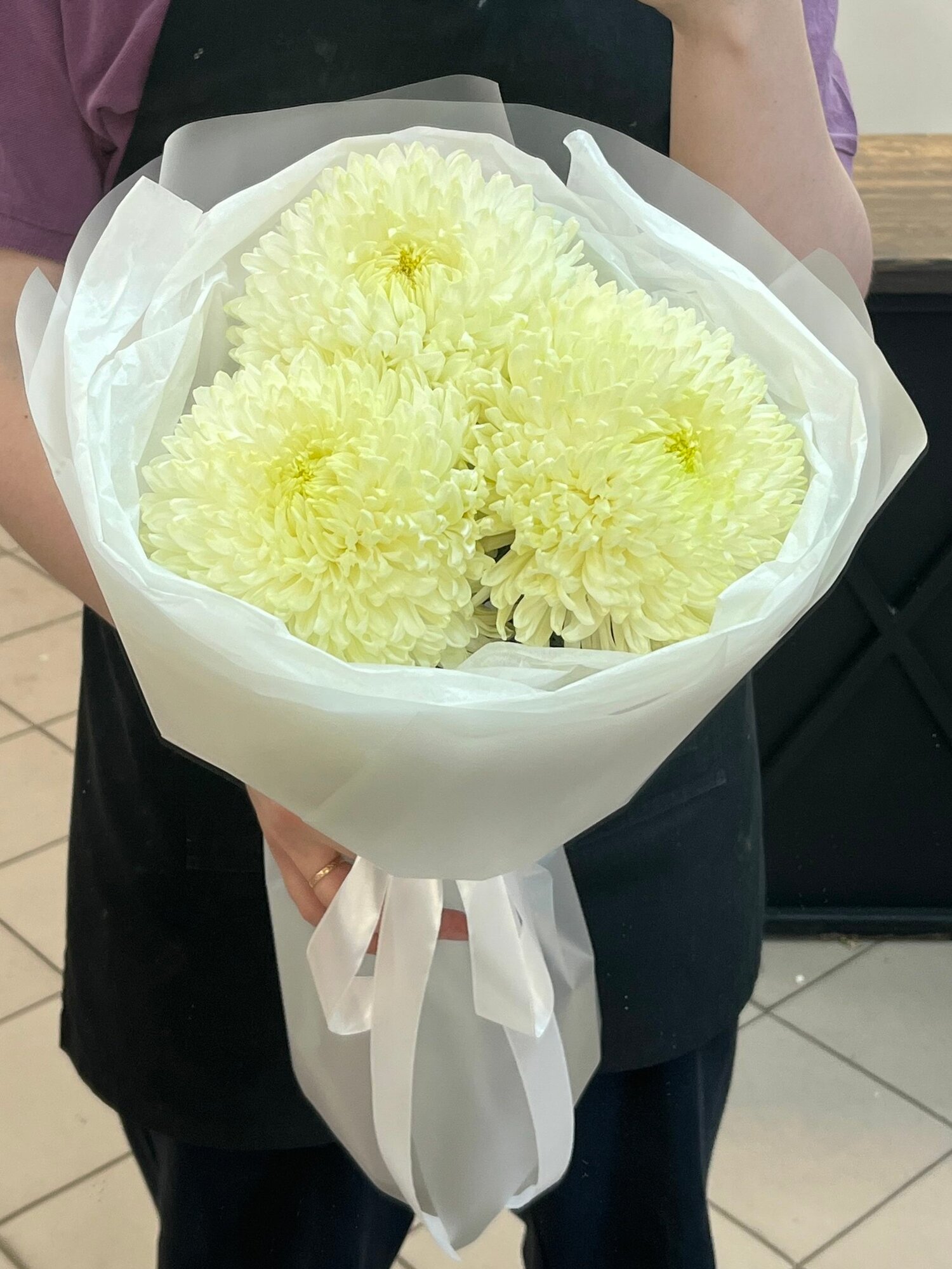 Монобукет Ice cream из крупной хризантемы Магнум