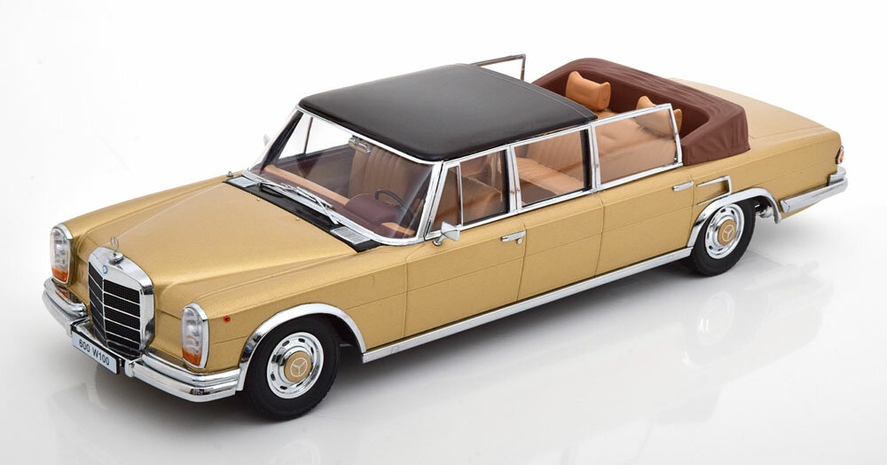 Модель коллекционная KK-SCALE Mercedes 600 lwb W100 landaulet 1964 goldmetallic black