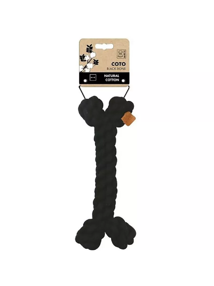 Игрушка M-PETS "Косточка", натуральный хлопок, 30 см х 12 см х 5 см, черный