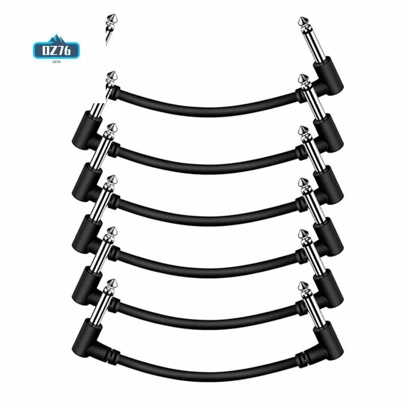R1(S O K H) Гитарные патч-кабели Кабели совместим с гитарных педалей эффектов, черные, 6 шт. в упаковке, 15 см