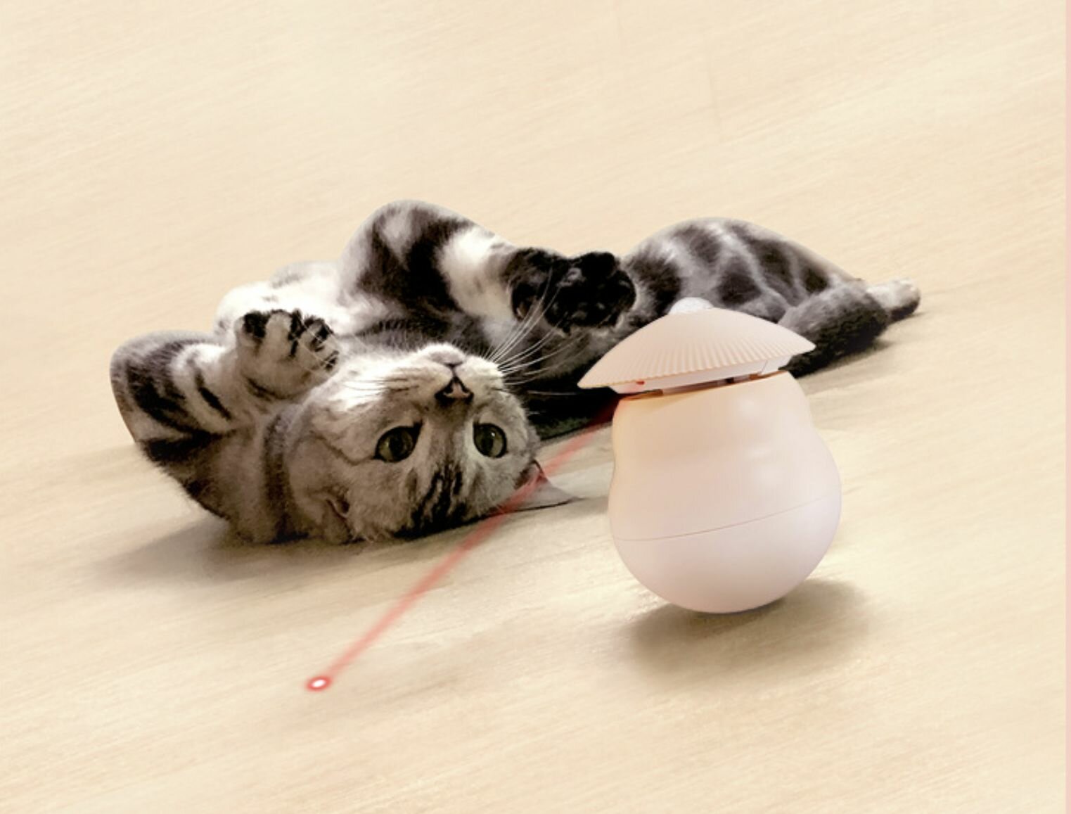 Игрушка для кошек и собак, с лазерной указкой, интерактивная, бежевая