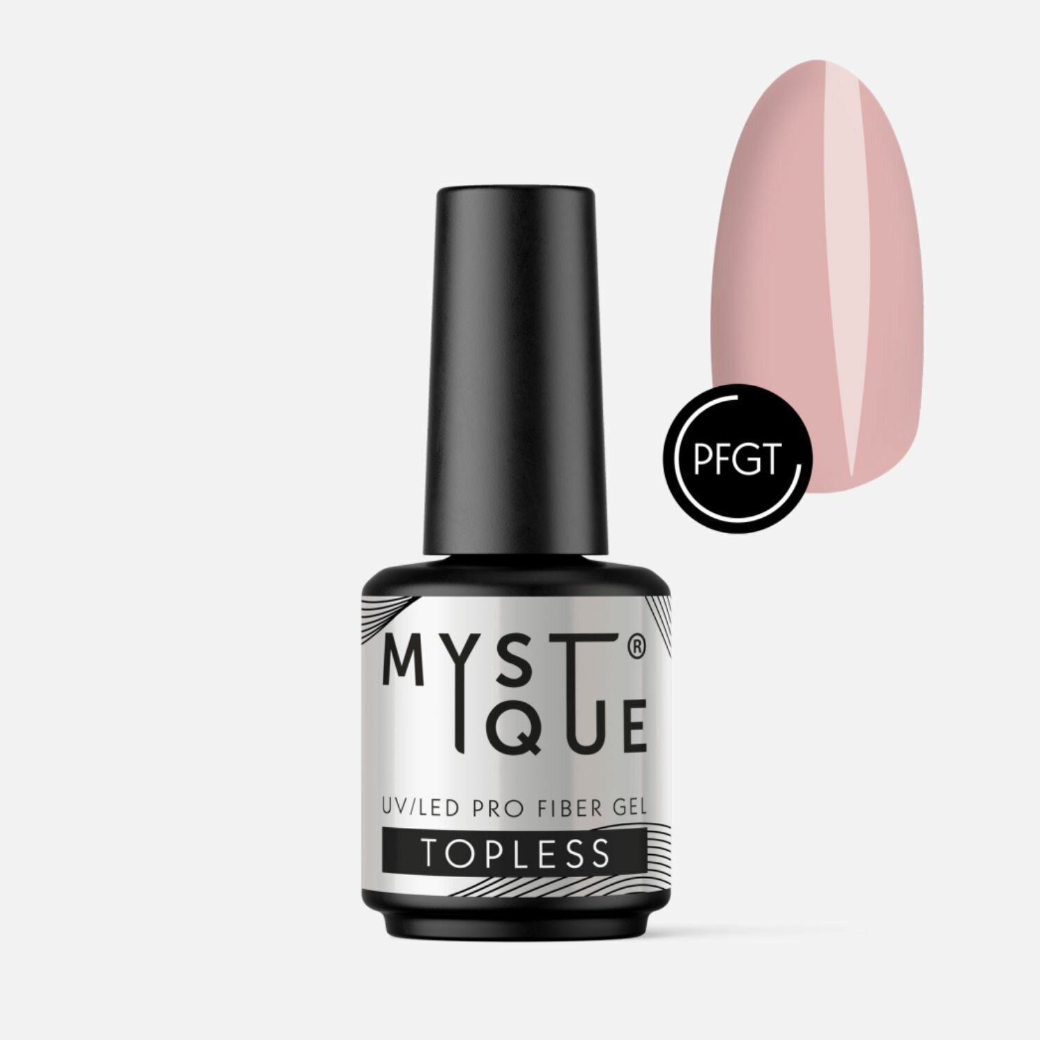 Файбер гель для наращивания Mystique Pro Fiber Gel «Topless» 15 мл со стекловолокном