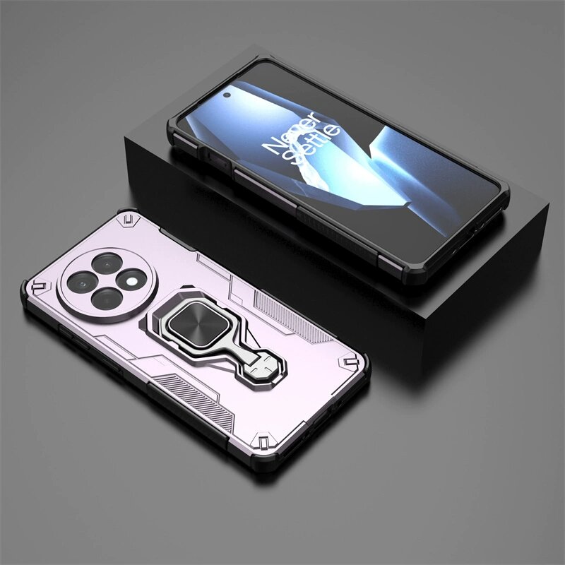 Защитный чехол OnePlus Ace5 Racing с дизайном Pupil Eye, полная защита, магнитная подставка и кольцо, розово-фиолетовый