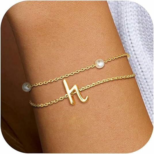 Браслет для гадания, YM Бусы с буквами Сталь Золото Жемчуг Минимализм