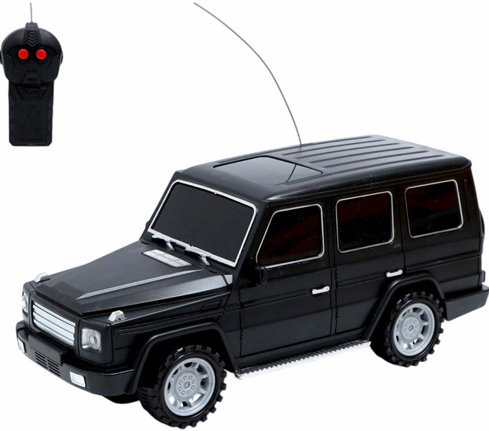 Машина-джип "Внедорожник" на дистанционном управлении, машинка-внедорожник радиоуправляемая, детский игрушечный транспорт, работает от батареек, цвет чёрный