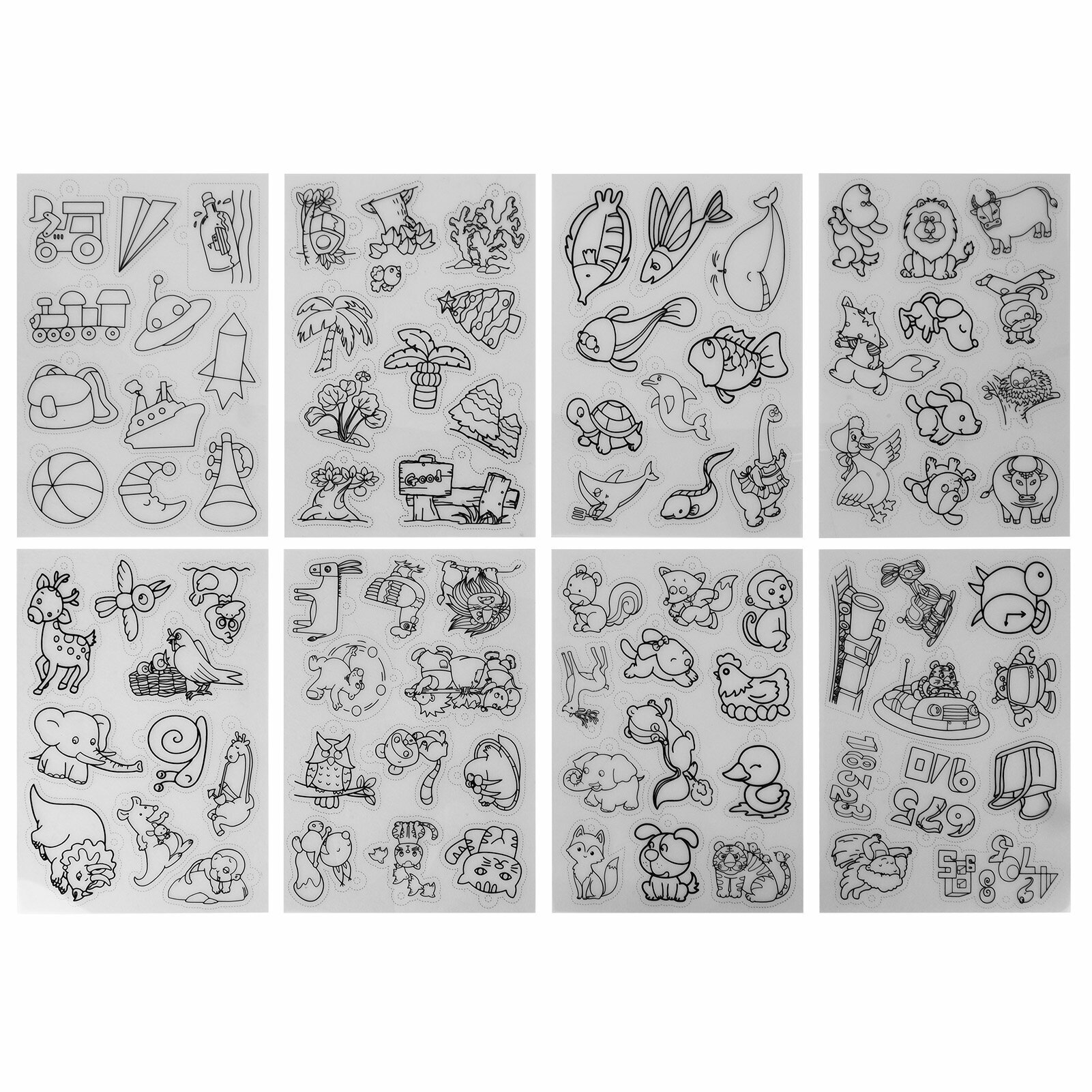 Термоусадочные листы с милыми животными, 8 шт, универсальные украшения для рукоделия, термоусадочная пластиковая художественная бумага для брелка, подвески, подарка