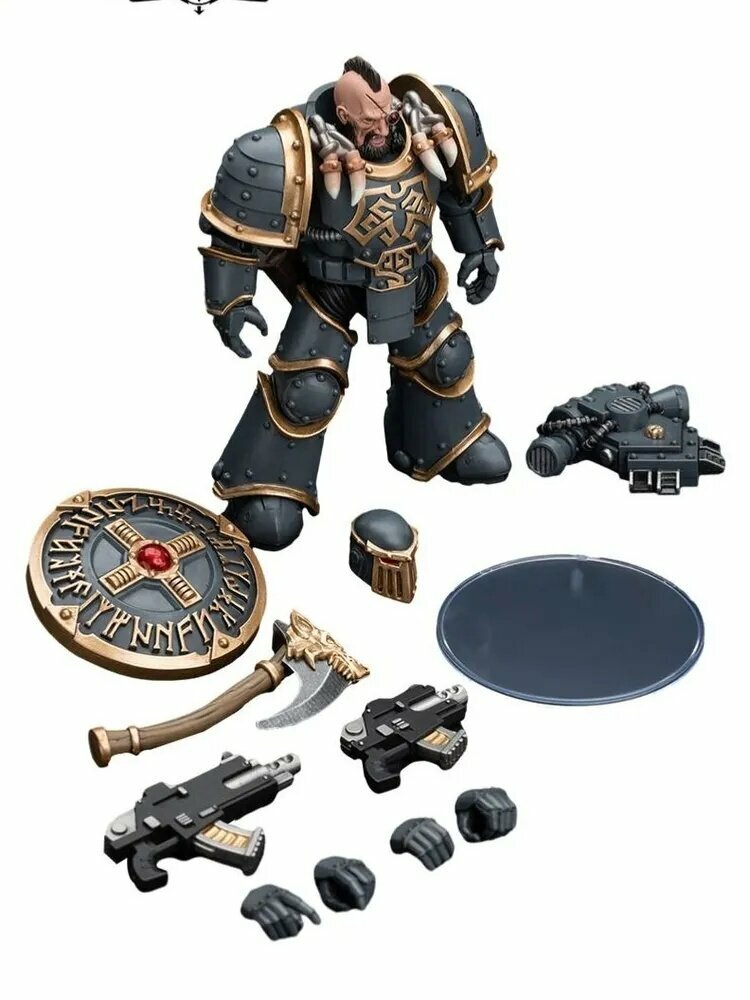 Подвижная фигурка JOYTOY Warhammer The Horus Heresy 1/18 Action Figures Space Wolves Grey Slayer Pack Huscarl Model Toy Gift Free Shipping