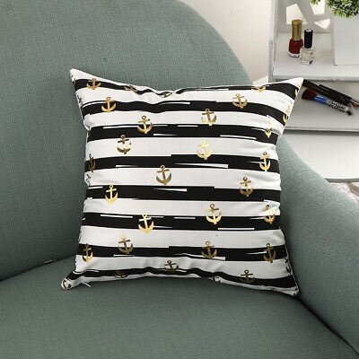 Pillow case elegant gold shining printed cotton for home decor size 5