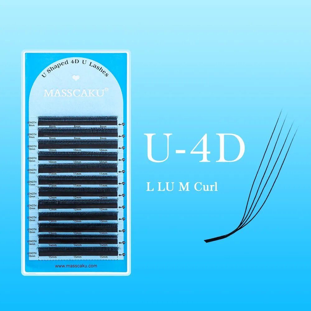 MASSCAKU U-4D ресницы, M Curl, 4D U Eyelash, 8-15 мм