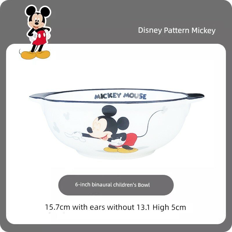 Набор детской посуды Yachengde Disney Mickey: керамические тарелки и миски в новом стиле, для дома, с мультяшным