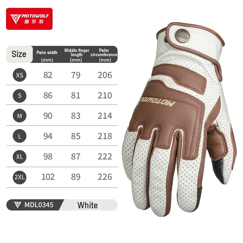 Мотоциклетные рабочие перчатки для мотокросса, коричневые, в стиле ретро, дышащие кожаные перчатки с сенсорным экраном, Moto gear gp для Harley Adventure XL, White