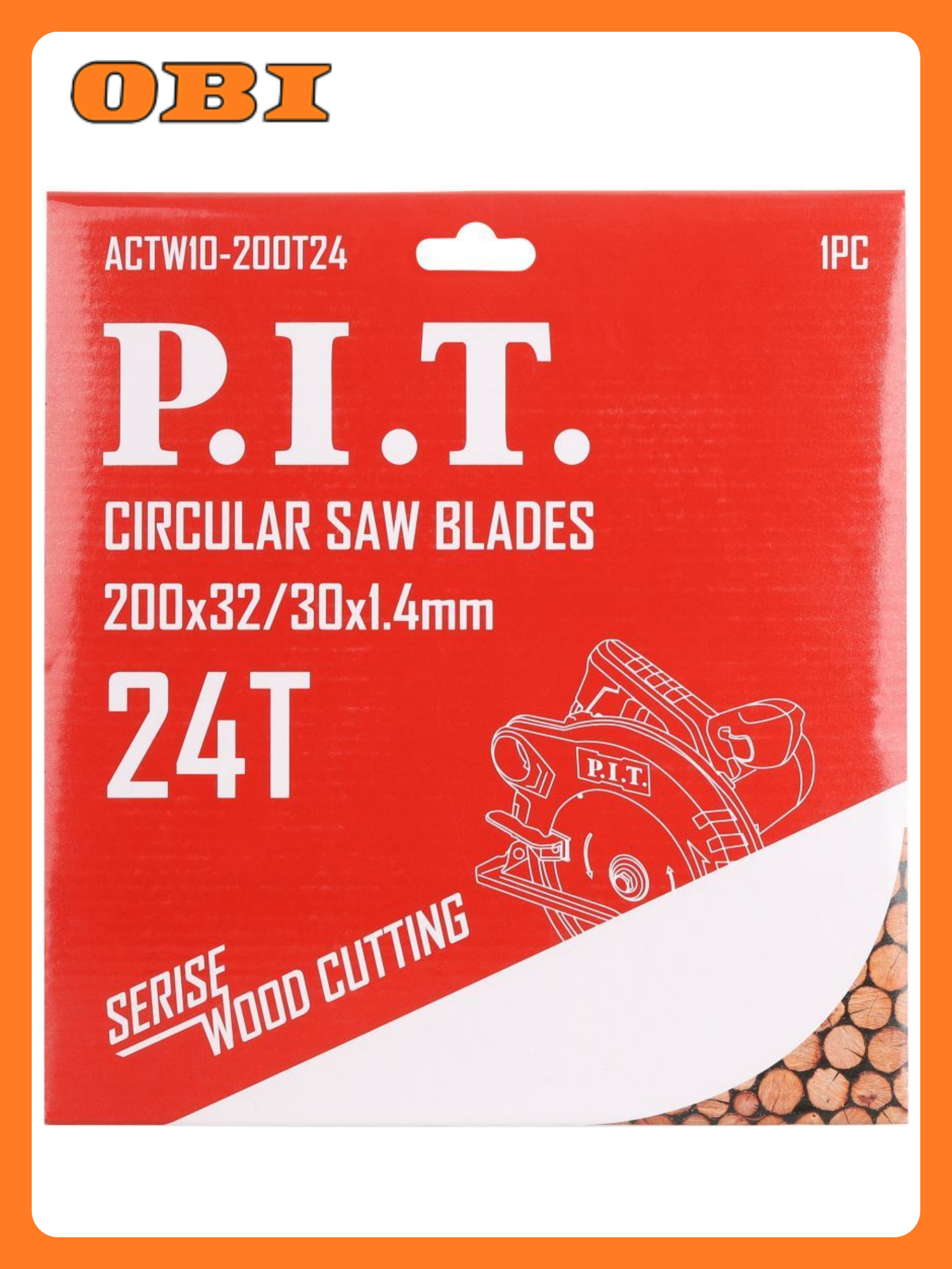 Диск пильный P.I.T. ACTW10-200T24, 200 мм, 24 зубца, толщина 1,4 мм