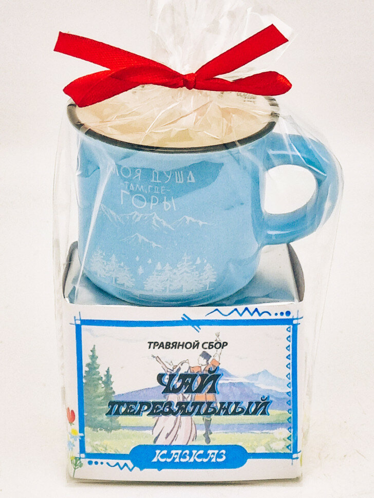 Краснополянский чай "Перевальный" 40гр + кружка мини Кавказ