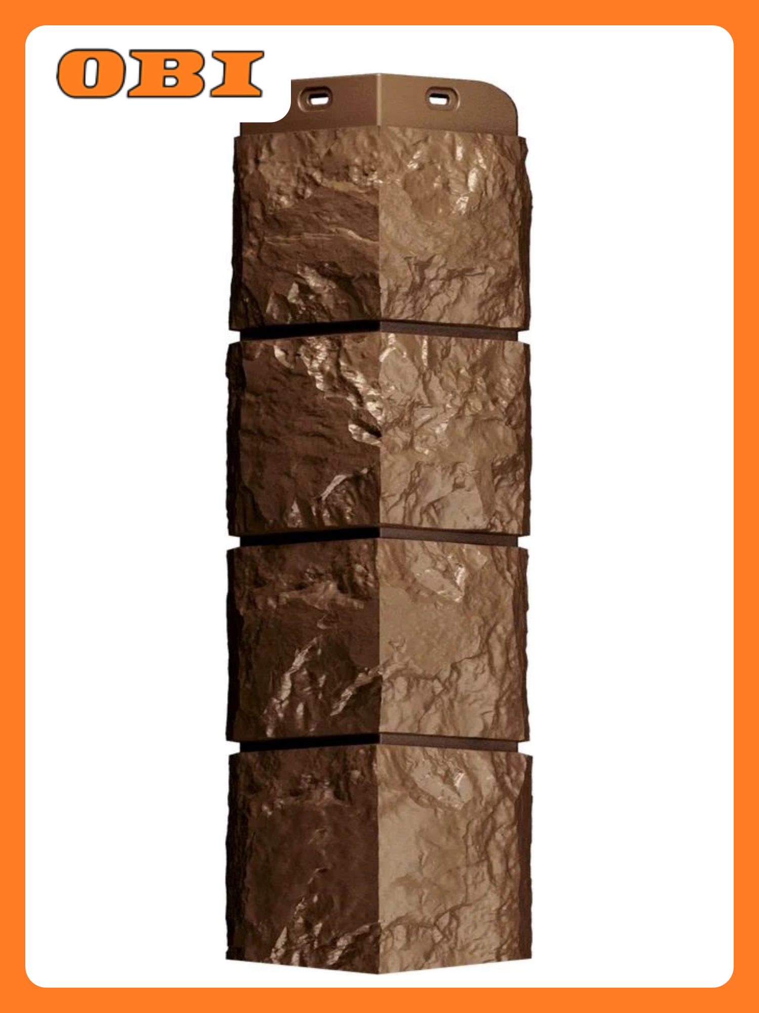 Угол Docke LUX BERGART, имитация каменной кладки, коричневый, 424х424 мм