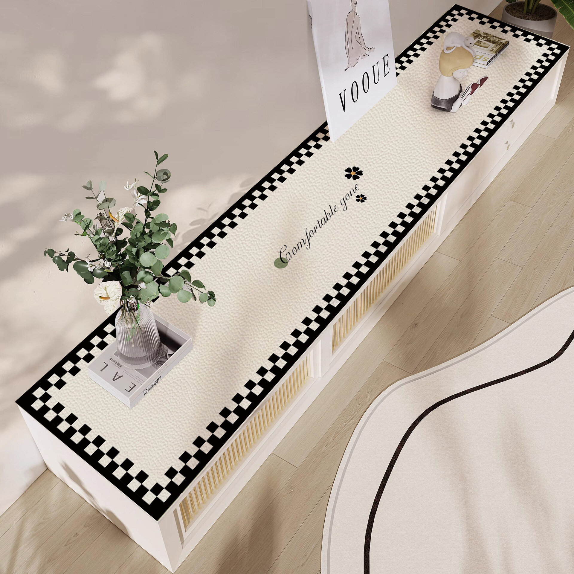 Простой и роскошный пылезащитный коврик для телевизора, нескользящий и грязеотталкивающий коврик для входного шкафа, водонепроницаемый и маслостойкий коврик для обеденного стола, доступен для дропшиппинга