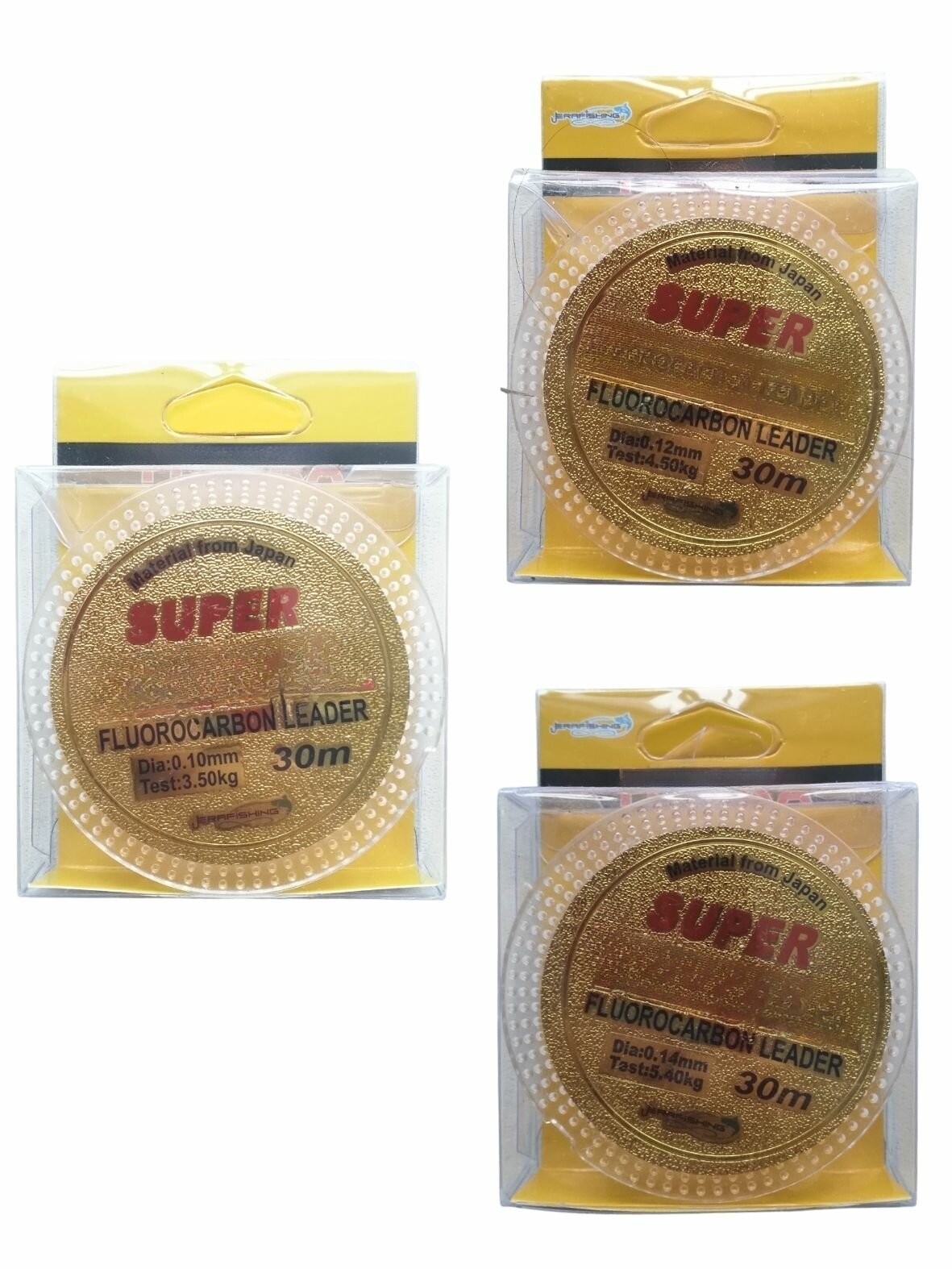 Леска рыболовная SUPER 3 шт. набор 0.10 мм (3.5 кг) / 0.12 мм (4.5 кг) / 0.14 мм (5.4 кг)