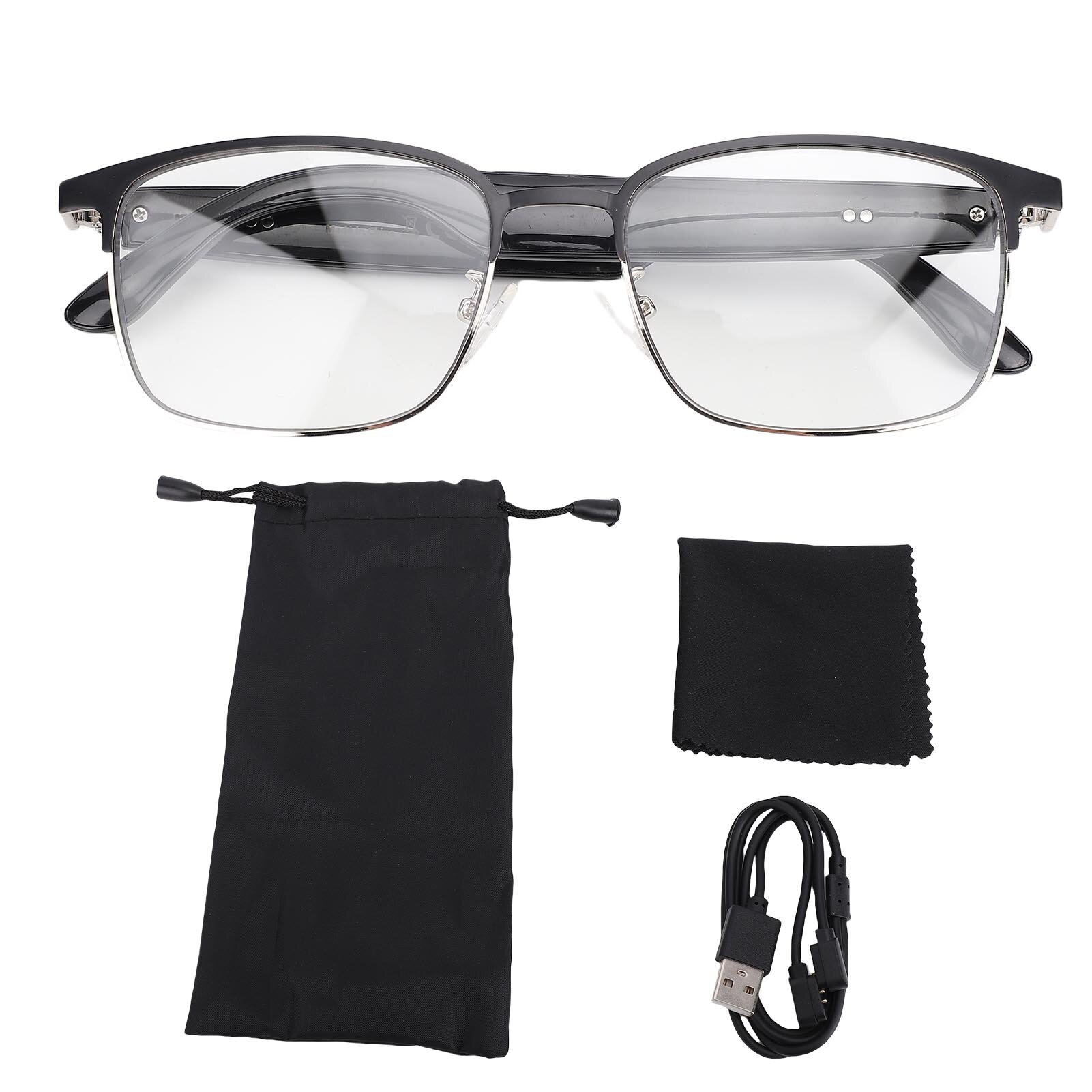 Умные очки Bluetooth встроенные в микрофон и динамик управление голосовым голосом Умные беспроводные солнцезащитные очки для наружного серебра