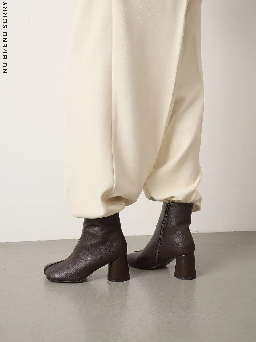 Полуботинки Ботильоны таби кожаные ботинки на каблуке