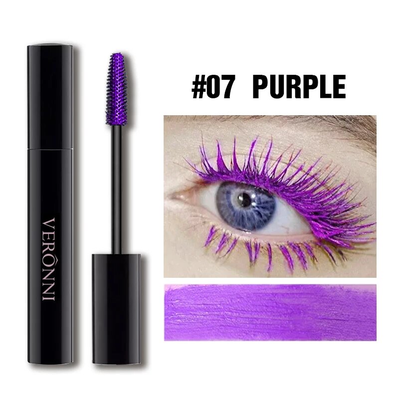 7-цветная быстросохнущая тушь для ресниц, толстая керлинговая водостойкая и устойчивая к поту цветная тушь, многоцветная керл.