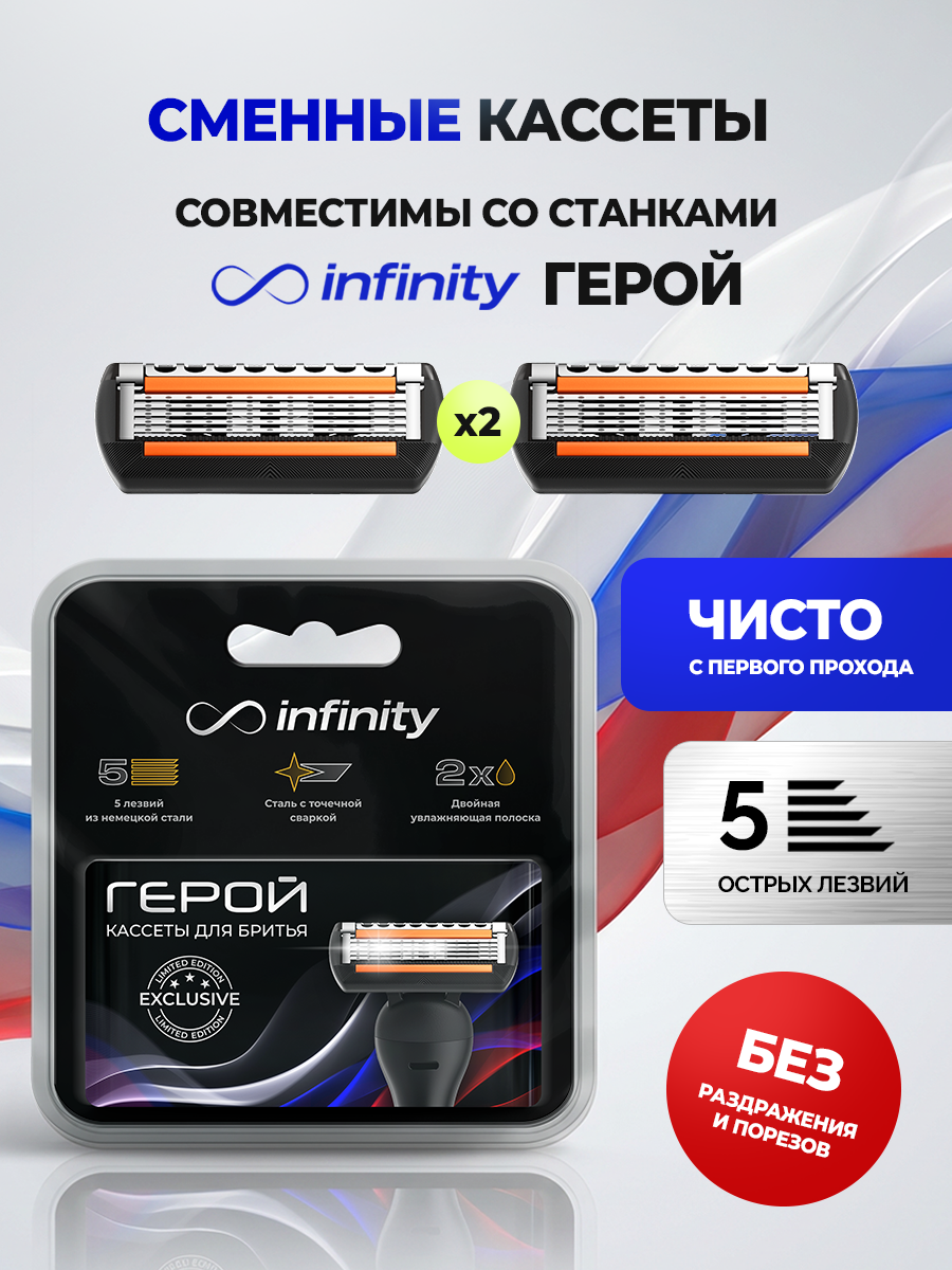 Кассеты для бритья INFINITY Geroy 2 шт