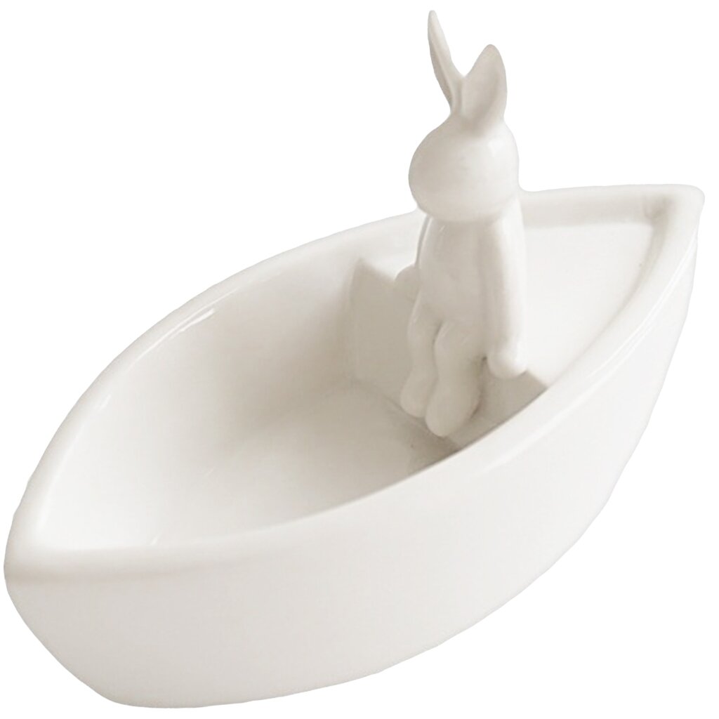 Керамический кролик -подсвечник декоративный корабль проектирует свечу для пасхальных украшений и подарков